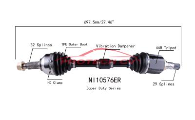China INFINITI JX35 CV Axle Shaft Assembly 3.5L Cold Forging Grinding Process for sale