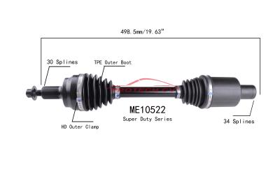 China ME10522 CV  CV Axle Assembly Heavy Duty Clamp TPEE Boot  Cold Forging Grinding Process Technology EXTREME Weather Unit for sale
