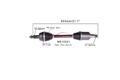 China ME10521 CV  CV Axle Assembly Heavy Duty Clamp TPEE Boot  Cold Forging Grinding Process Technology EXTREME Weather Unit for sale