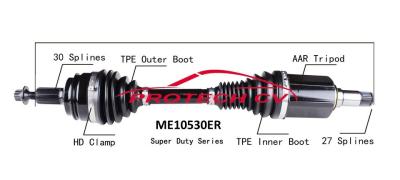 China ME10530ER CV  CV Axle Assembly Heavy Duty Clamp TPEE Boot  Cold Forging Grinding Process Technology EXTREME Weather Unit for sale
