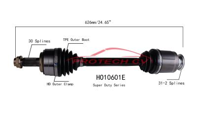 China HO10601E CV  CV Axle Assembly Heavy Duty Clamp TPEE Boot  Cold Forging Grinding Process Technology EXTREME Weather Unit for sale