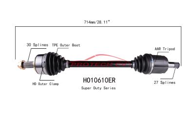 China HO10610ER CV  CV Axle Assembly Heavy Duty Clamp TPEE Boot  Cold Forging Grinding Process Technology EXTREME Weather Unit for sale