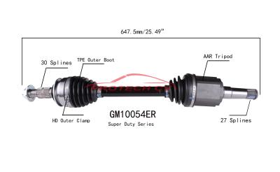 China GM10054ER CV  CV Axle Assembly Heavy Duty Clamp TPEE Boot  Cold Forging Grinding Process Technology EXTREME Weather Unit for sale