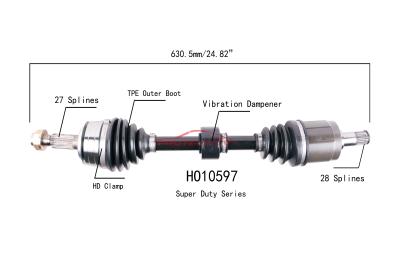 China HO10597 CV  CV Axle Assembly Heavy Duty Clamp TPEE Boot  Cold Forging Grinding Process Technology EXTREME Weather Unit for sale