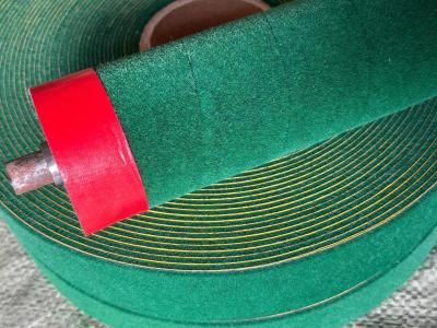 China Green Velvet With Adhesive Backing Rough Surface Rapier Loom Self-Adhesive Roller for sale