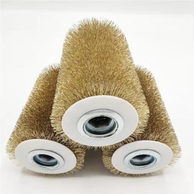 China Industrial Abrasive Wire Spiral Steel Wire Cleaning Cylinder Roller Brush For Polishing for sale