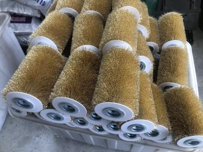 China German Craftsmanship Cylindrical Roller Brush Copper Wire Used By Wood Factories for sale