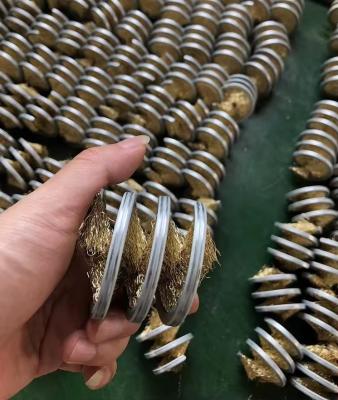 China Industrial Brass & Steel Rope Cleaner Wire Chain Nylon Roller Inward Spiral Coil OEM Polishing Brush for sale
