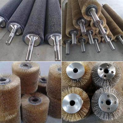 China Brass Steel Wire Polishing Roller Brush For Heavy Industry Derusting for sale