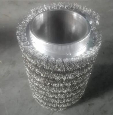 China Stainless Steel Wire Brush Roller for Petroleum Pipeline Cleaning for sale
