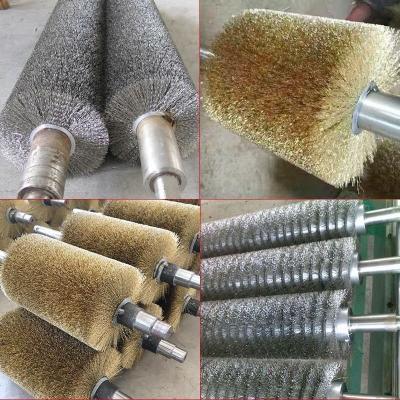 China Metal Deburring Steel Wire Roller Sanding and Polishing Rust Removal Brush Stainless Steel & Brass Wire Bristle Material for sale