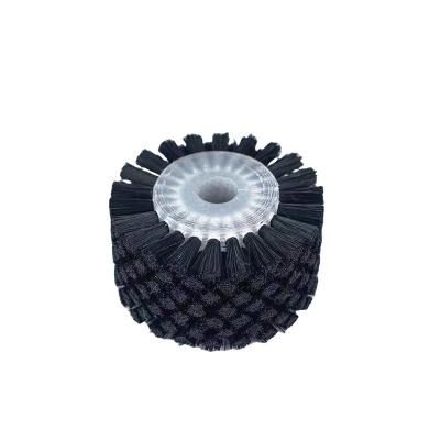 China Industrial Wear Resistant Nylon Bristle Small Round Roller Wheel Brush for Cleaning for sale