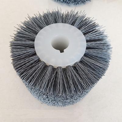 China Abrasive Roller Brush Abrasive Nylon Brush Grit 80 for Wood Working for sale