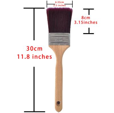 China Paint Brush With Soft Purple Long Hair and Wooden Handle for Furniture for sale