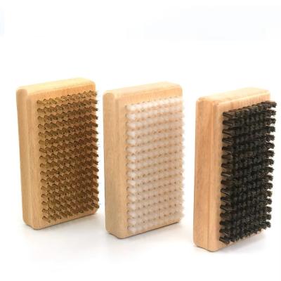 China 12*7cm Wooden Snowboard Wax Brushes Copper Wire Nylon Horsehair Bristle Snow Waxing Polishing Degreasing Snowsport Cleaning Tool for sale