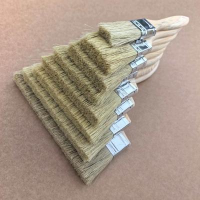 China Thickened Wooden Handle Paint Brush Hog Hair Brown Brush Coating Cleaning Brush for sale