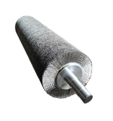 China Metal Steel Wire Strip Brush Circular Spiral Roller Brush l Industrial Coil Brush for Polishing for sale