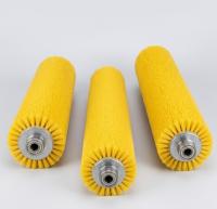 China Yellow Brush Roller Can be Customized In Size, Material, Double 66 Nylon Stainless Steel Axis for sale
