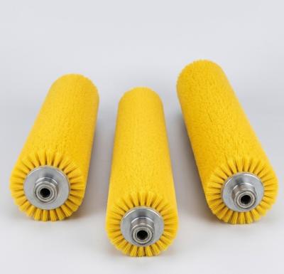 China Yellow Brush Roller Can be Customized In Size, Material, Double 66 Nylon Stainless Steel Axis for sale
