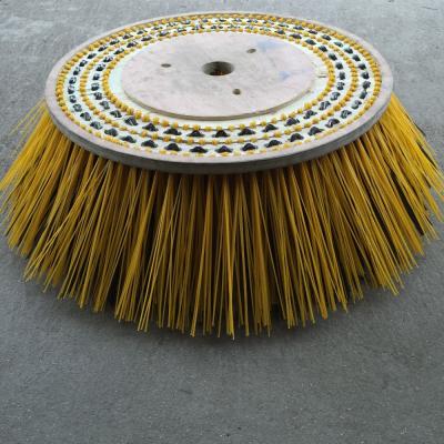 China SGS 240mm Flat  Steel Wire Wood Back Road Sweeper Brush for sale