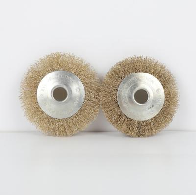 China 8500RPM 0.15mm Copper Plated Curved Wire Brush wear resistance for sale