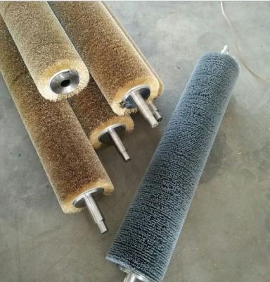 China Nylon Stainless Steel 1300mm Cylindrical Roller Brush For Surface Treatment for sale