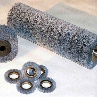 China Cylindrical Brush Roller of Nylon Abrasive filament Cleaning  Winding Machine with Shaft for sale