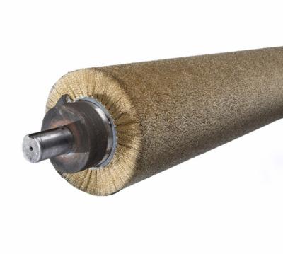 China Circular Stainless Steel Shaft Pickling Copper Wire Roller Brush for sale