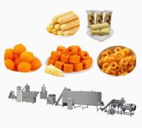 China Puffed food extruder Machine / frying snack food processing line for sale