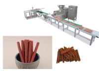 China Stainless Steel Pet Food Production Line Meat Strip Forming With Auto Tray System for sale