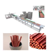 China 500kg/h Pet Food Production Line Dog Dental Meat Strip Machine With Auto Tray System for sale