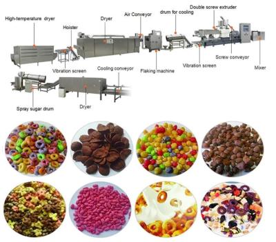 China Double Screw Extruder Corn Flakes Making Machine Easy Operation for sale