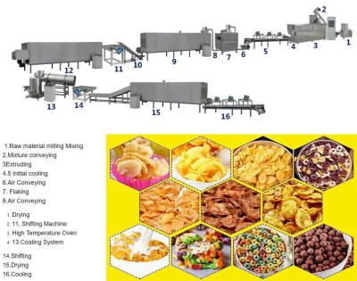 China Corn Flakes Breakfast Cereal Production Line SS304 With Packing Machine 300-400 KG/H for sale