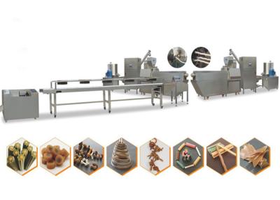 China Bi - Color Twist Shaped Dog Food Extrusion Machine Treats Snacks Processing Line for sale
