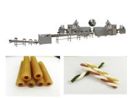 China Bacon Double Color Twisted Sticks Dog Food Extruder Dental Treats Single Screw for sale