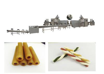 China Bacon Double Color Twisted Sticks Dog Food Extruder Dental Treats Single Screw for sale