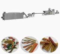 China New Flavored Dental Twist Dog Food Production Line 100kg/Hr Two Color Pet Treats for sale
