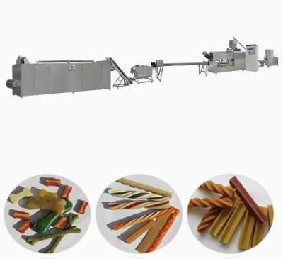 China New Flavored Dental Twist Dog Food Production Line 100kg/Hr Two Color Pet Treats for sale
