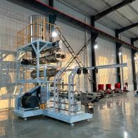 China The CE-certified, fully stainless steel Extruded Aquatic Feed Pellet Production Line is sold to process raw materials into nutrient-rich pelleted feed for aquaculture and livestock farming. for sale