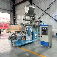 China Floating Fish Feed Extrusion Machinery Twin Screw Fish Food Pellet Make Extruder for sale