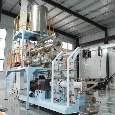 China Continuous & Automatic Twin Screw Extruder Machine for Fish Feed and Pet Food with 70-110 mm Screw Diameter and Various Shapes Moulds for sale