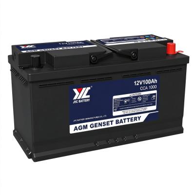 China 12V 100Ah 1000A CCA AGM Genset Battery for Diesel Generator Set for sale