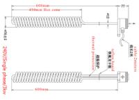 China Anti Corrosion Tubular PTFE Coated Immersion Water Heater For Electroplating Industry for sale