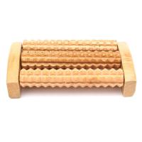 China Health Care Wooden Foot Roller , Acupressure Wooden Roller Anti Cellulite for sale