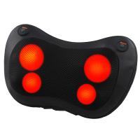 China Black Color Infrared Neck Massager , Electric Neck Pillow With Springy Massage Balls for sale