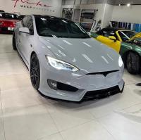 China ABS Tesla Model S Body Kit PD Style Front And Rear Bumper Side Skirts Spoiler Hood for sale