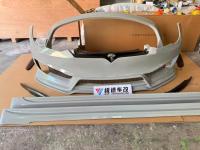 China ABS Tesla Model S Body Kit PD Style Front And Rear Bumper Side Skirts Spoiler Hood for sale