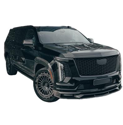 China 2025 Cadillac Escalade V Body Kit Carbon Fiber Front Lip Skirt Rear Diffuser Spoiler Hood for sale