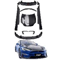 China CMST Style Carbon Tesla Body Kit Model S Front Lip Rear Diffuser Spoiler Side Skirts for sale