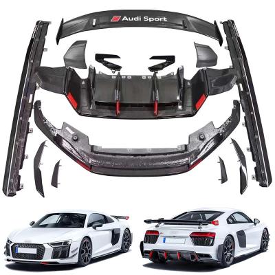 China Dry Carbon Audi R8 Body Kit 2016-2018 Front Lip Side Skirts Auto Body Kit for sale
